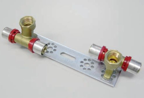 Applique Double liaison Multicouche à sertir (TH) F1/2''(15/21) Ø16. 150mm Tiemme |Plomberie Pro